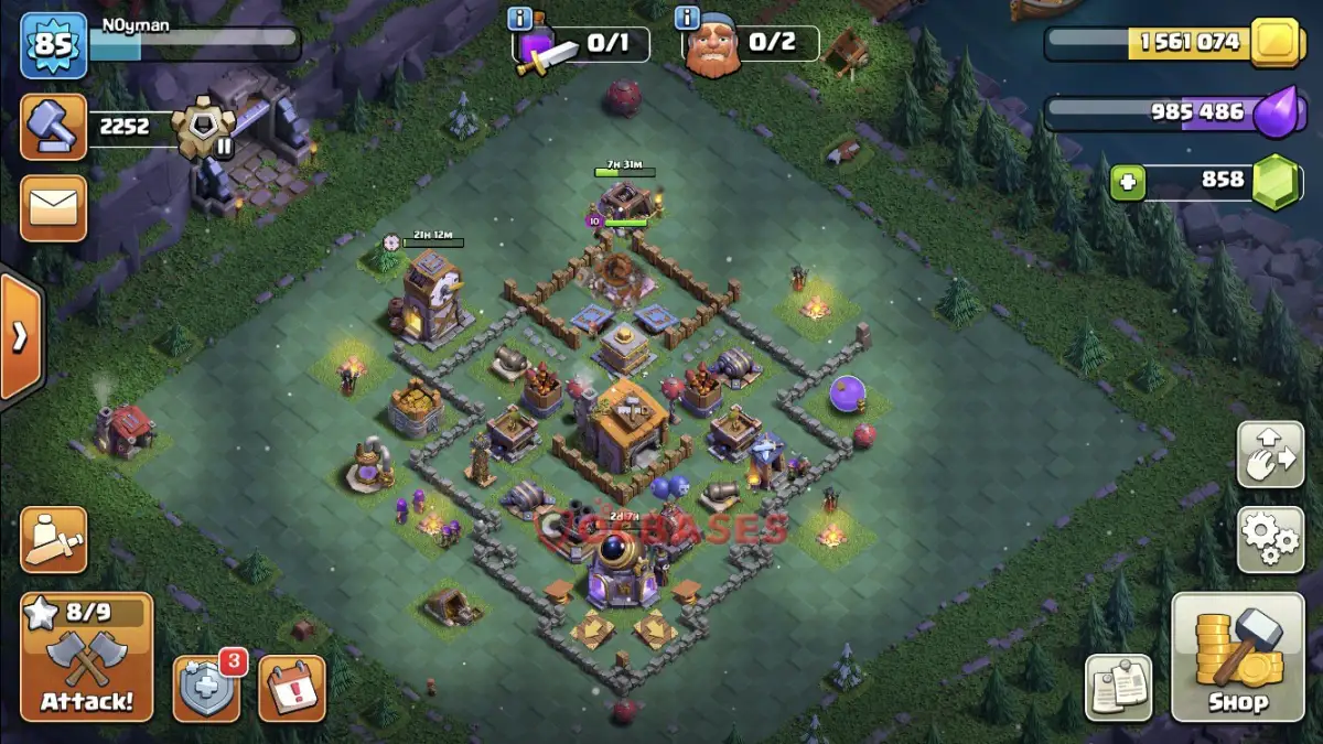 Best BH6 Trophy Base: Strong Against Ground Attacks & Witches #19352 ...