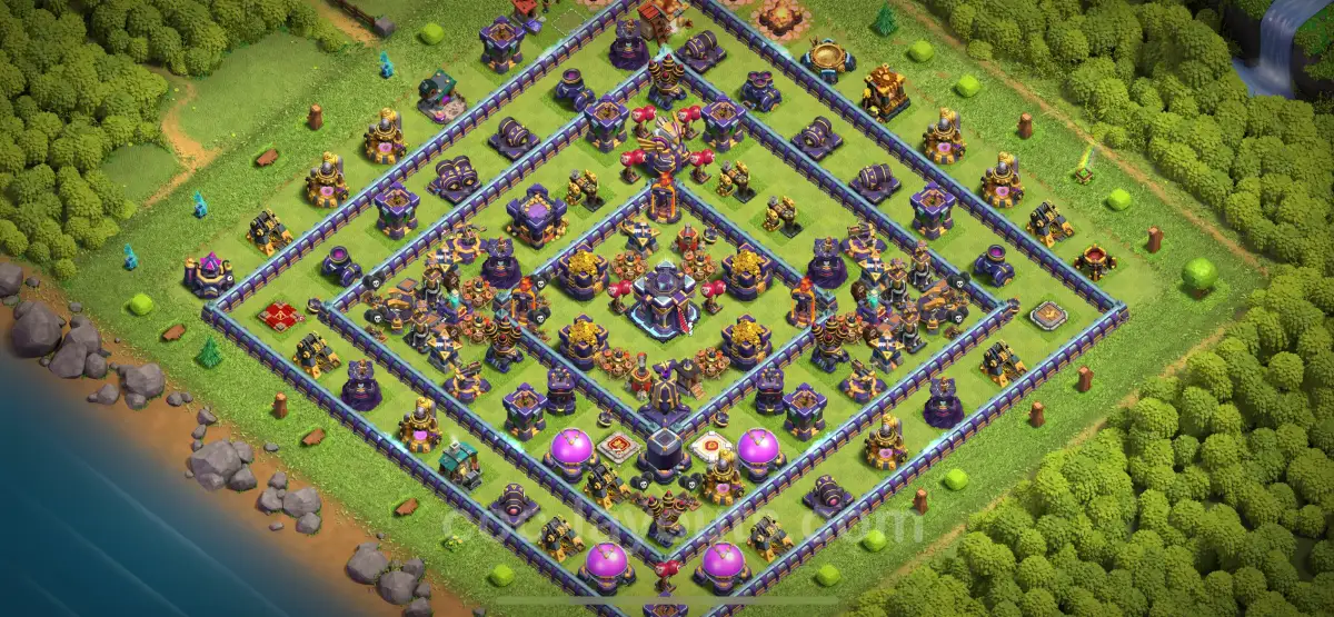 Best TH15 Farming Base 2025 - Anti Air & Hybrid Layout #21874 | CoCMap.com