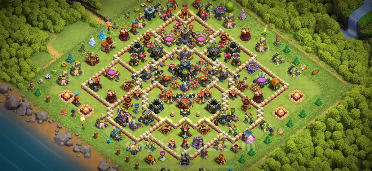 TH17 Farming Base 2025 - Anti 3 Stars Hybrid Layout #22631 | CoCMap.com