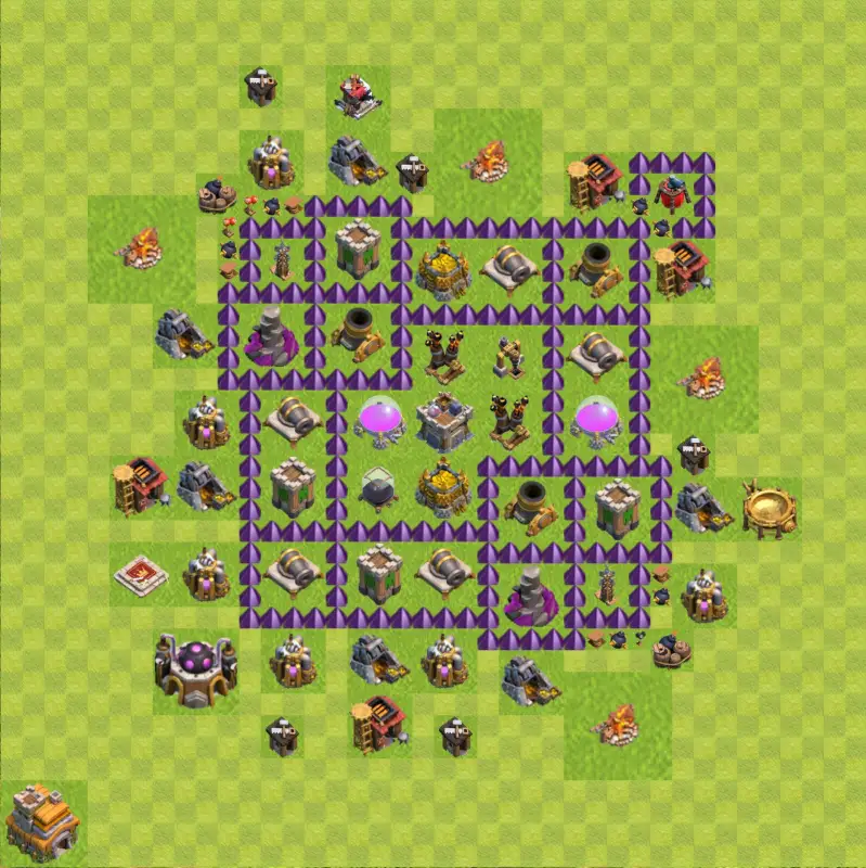 Best TH7 Farming Base Layout - Clash of Clans Design #26270 | CoCMap.com