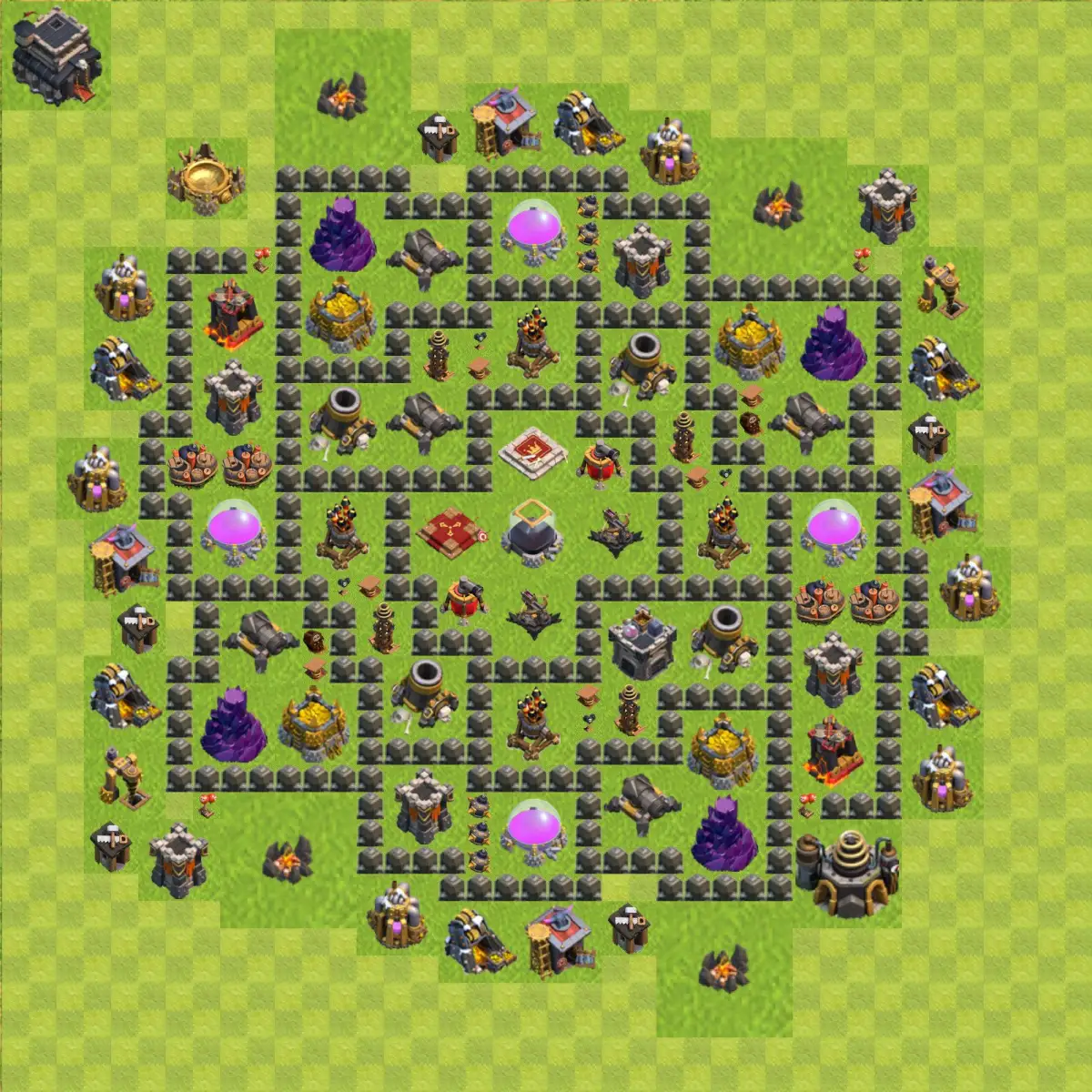 Best TH9 Farming Base Design - Clash of Clans Layout #26495 | CoCMap.com