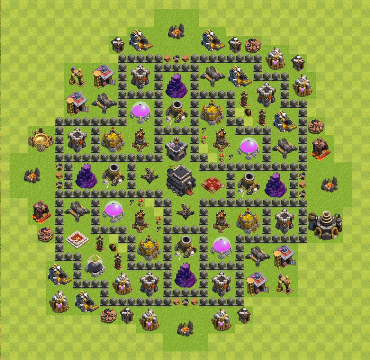 Best TH9 Trophy Base Designs for Clash of Clans Defense #26565 | CoCMap.com